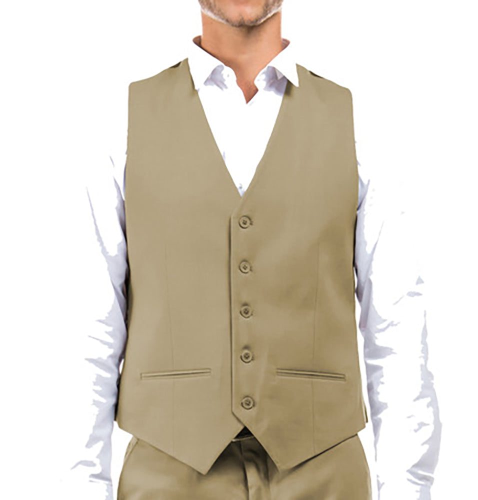 Classic Solid Tan Suit Vest | Paul Malone