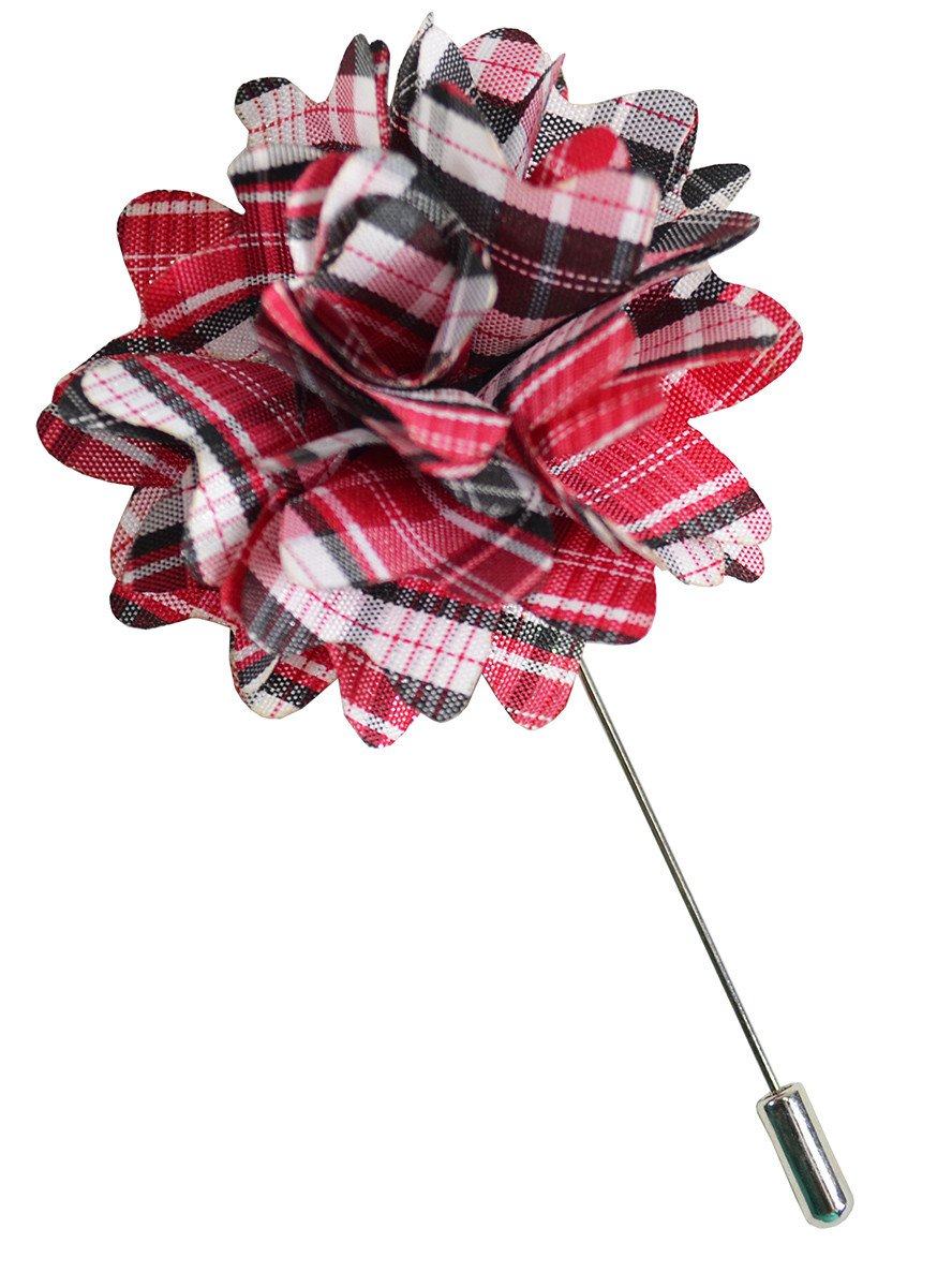 Red Plaid Lapel Flower | Paul Malone