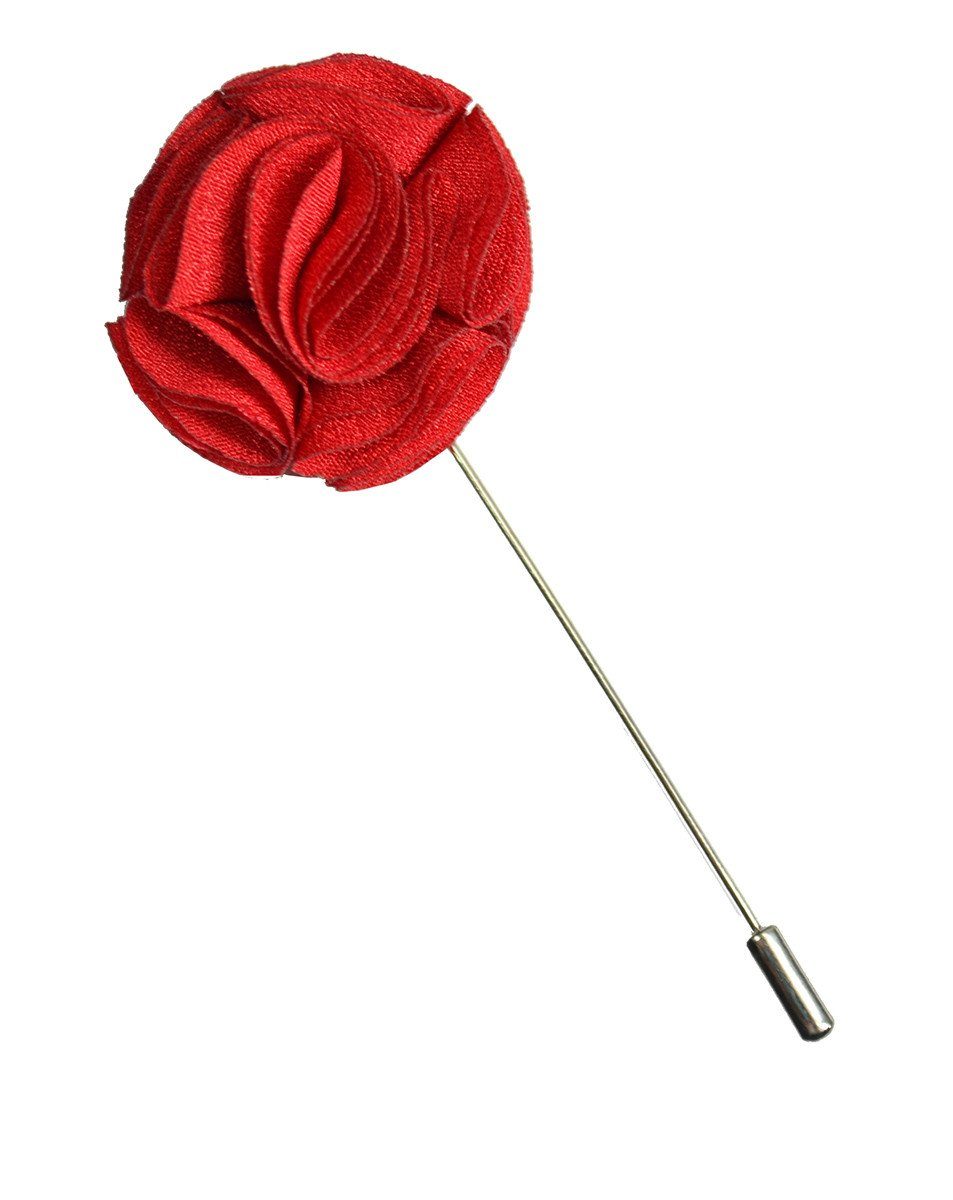 Solid Red Lapel Flower | Paul Malone