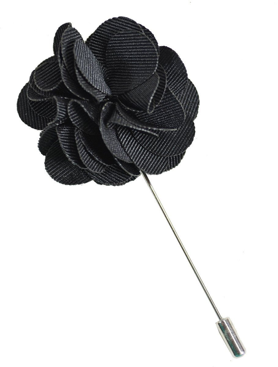 Solid Black Lapel Flower | Paul Malone