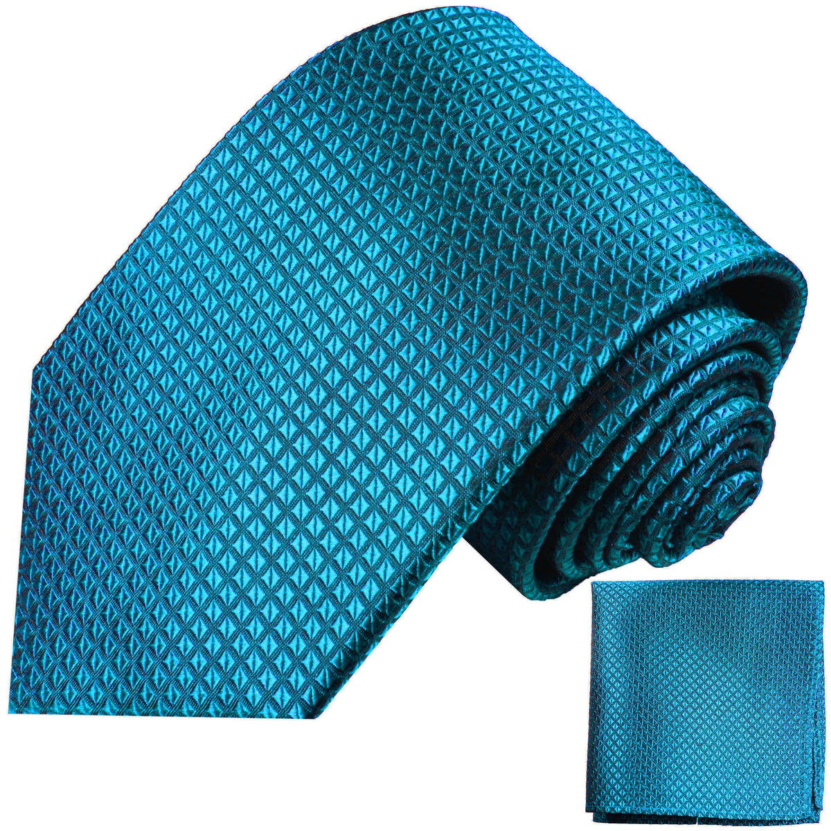 Colonial Blue Silk Tie and Pocket Square | Paul Malone