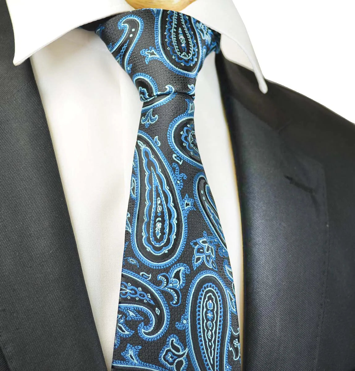 Turquoise Rough Paisley Men's Necktie | Paul Malone