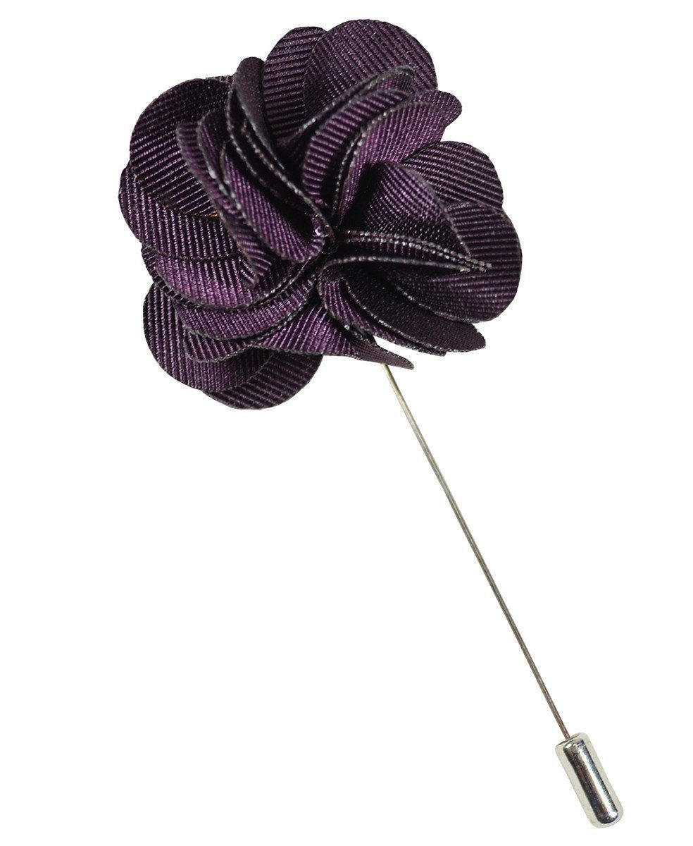Solid Dark Purple Lapel Flower | Paul Malone