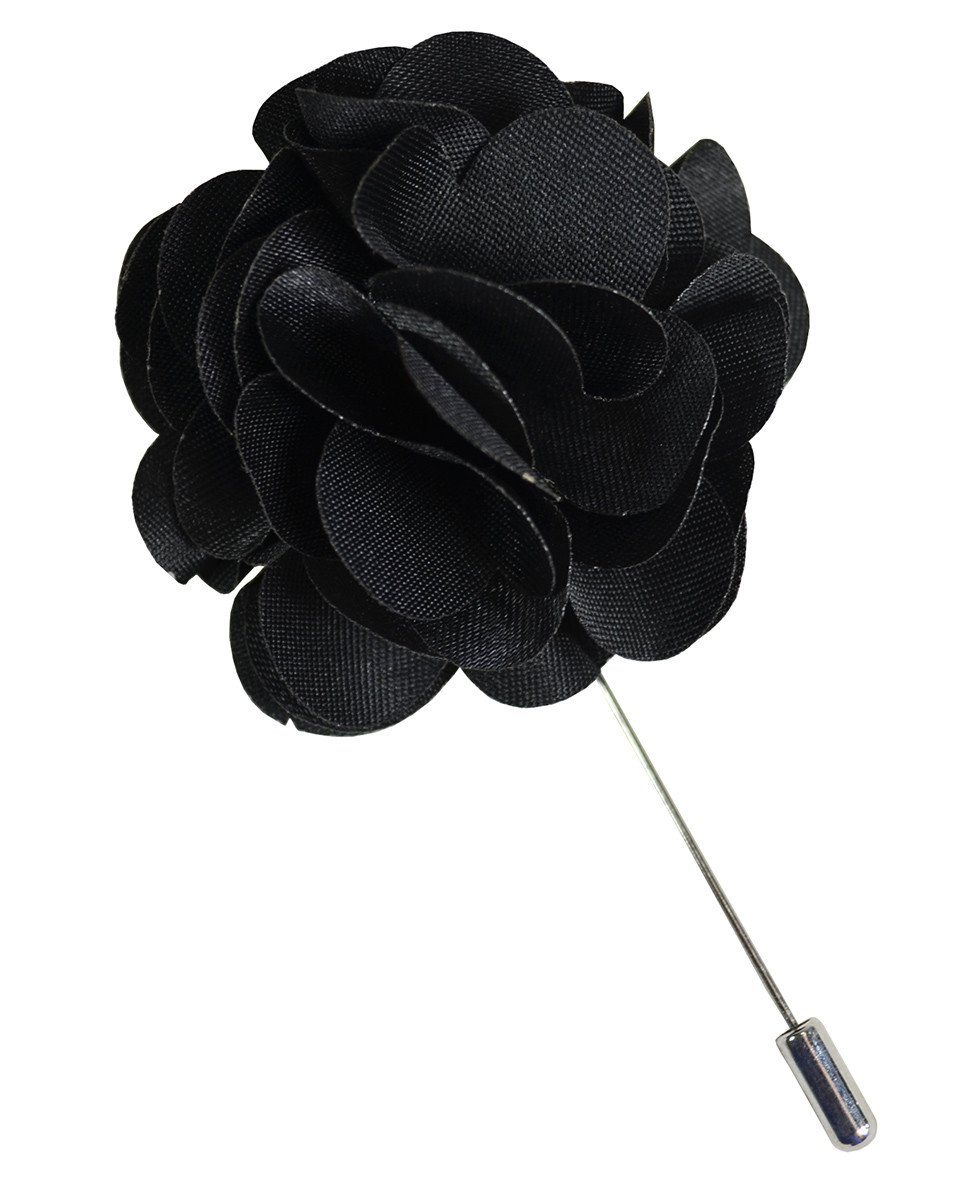 Solid Black Lapel Flower | Paul Malone